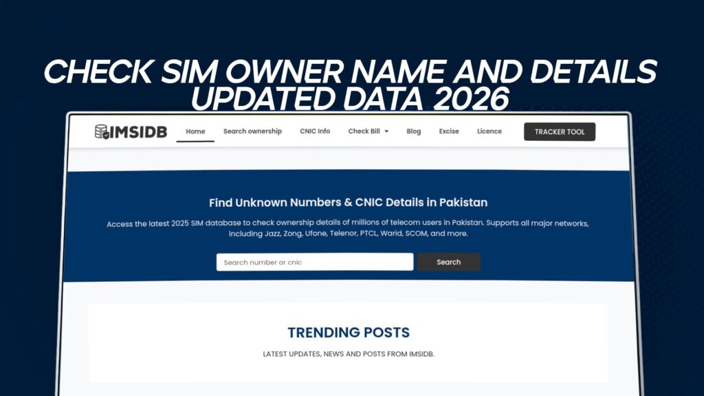 IMSI DB - Pakistan's Leading SIM Database Network Tracker