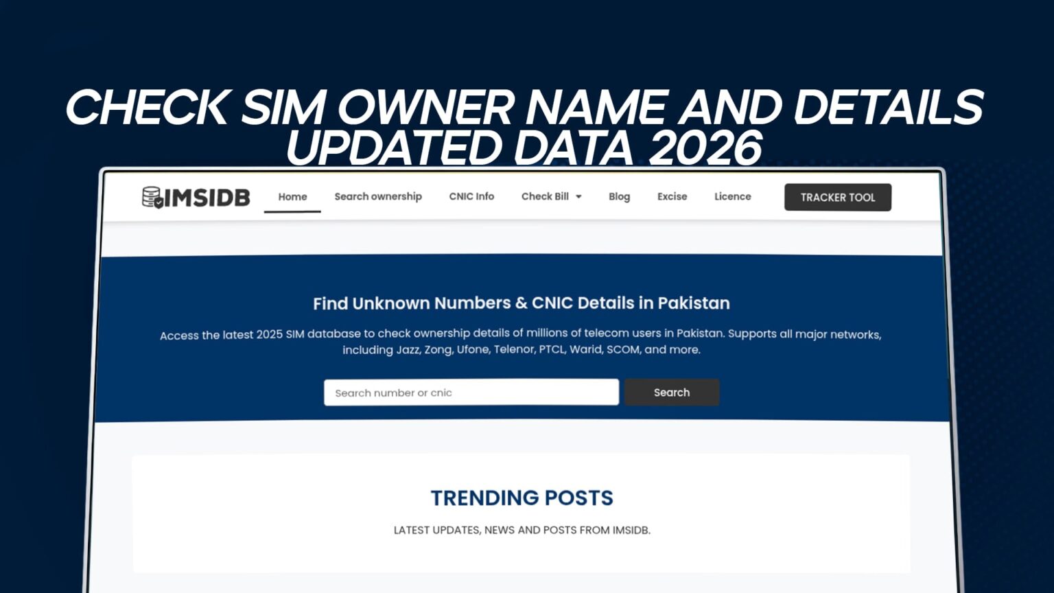 IMSI DB - Pakistan's Leading SIM Database Network Tracker